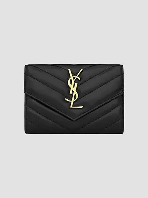 Saint Laurent Cassandre Matelassé Envelope Wallet - Nero