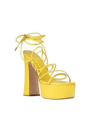 NCUB Leather Platform Sandals - Yellow
