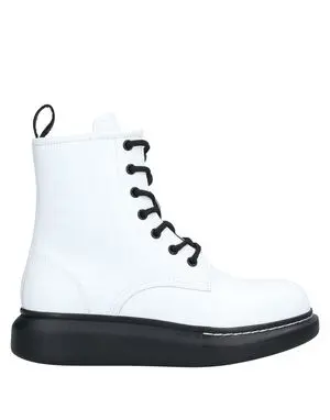 Alexander McQueen Lace-Up Ankle Boots White