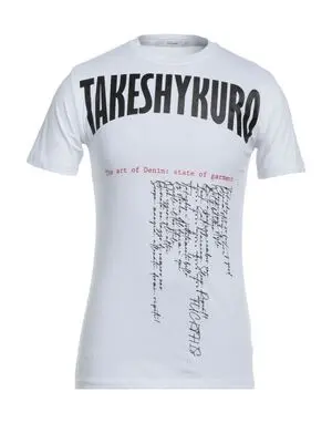 TAKESHY KUROSAWA Man T-shirt Sky Blue Size S Cotton White