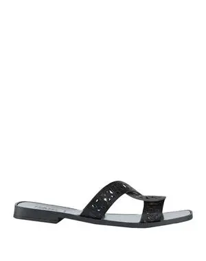 Karl Lagerfeld Skoot Interlok Loop Bovine Leather Slide Sandals - Black