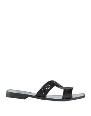 Karl Lagerfeld Skoot Interlok Loop Bovine Leather Slide Sandals - Black