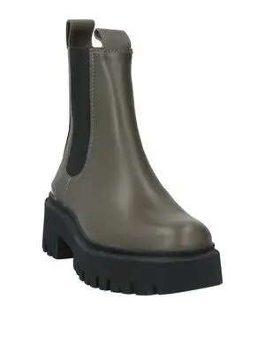 Maje Leather Ankle Boots - Green