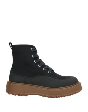 Hogan Military Textile Fiber Ankle Boots - Black