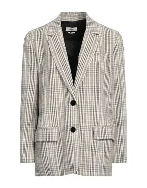 MARANT ETOILE Tartan Tweed Blazer Ivory