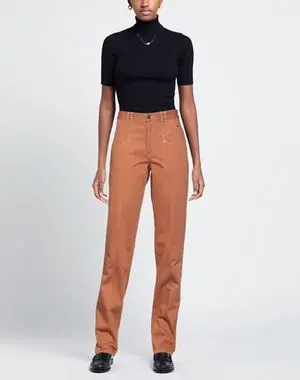 Isabel Marant Cotton Gabardine Straight-leg Pants - Brown