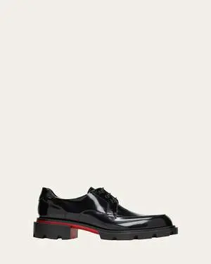 CHRISTIAN LOUBOUTIN Our Georges L Leather Derby Shoes - Black