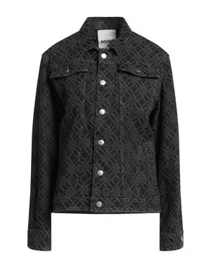 Koché Denim Outerwear Size Cotton, Polyester, Cow Leather