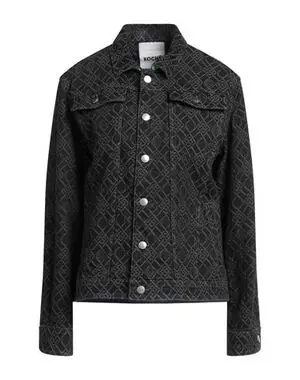 Koché Denim Outerwear Size Cotton, Polyester, Cow Leather