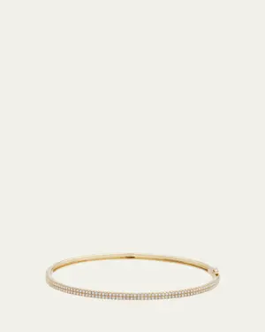 Mizuki 14k Diamond Hinged Bangle - Gold