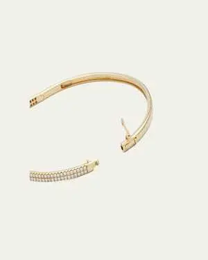 Mizuki 14k Diamond Hinged Bangle