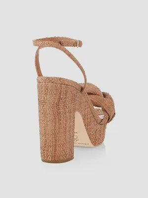 LOEFFLER RANDALL Fae Braided Raffia Platform Sandals