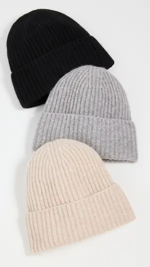 WHITE & WARREN Cashmere Luxe Ribbed Beanie