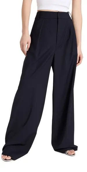 Tibi Tropical Wool Stella Pants - Navy