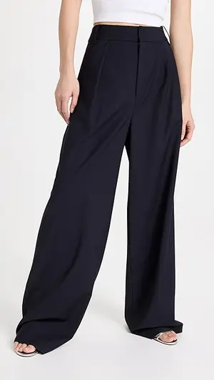 Tibi Tropical Wool Stella Pants - Navy