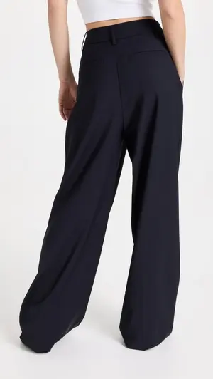Tibi Tropical Wool Stella Pants - Navy