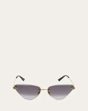 CARTIER Panther Cat-eye Sunglasses - Smooth Golden Finish