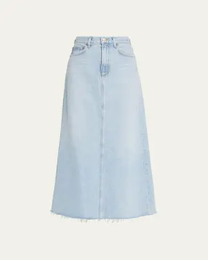 AGOLDE Hilla Denim Maxi Skirt - Practice