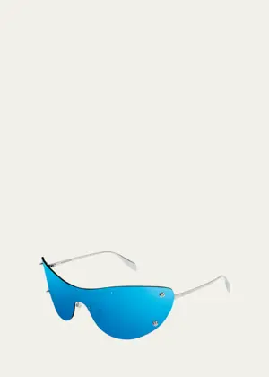 Alexander McQueen McQueen Metal Cat-Eye Sunglasses 006 Silver