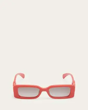 Gucci Gg Rectangle Sunglasses - Red