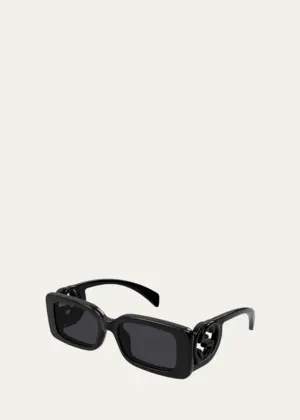 Gucci Monochrome GG Rectangle Sunglasses 001 Black
