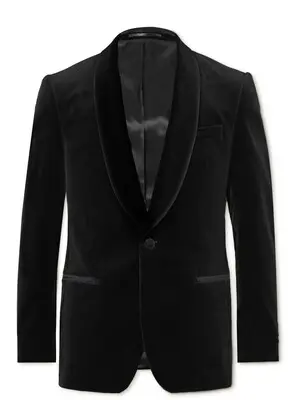 Mr P. Cotton-blend Velvet Tuxedo Jacket - Black