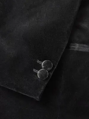 Mr P. Cotton-blend Velvet Tuxedo Jacket - Black