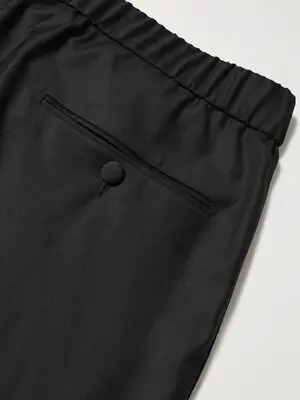 Mr P. Straight-leg Virgin Wool Drawstring Tuxedo Trousers