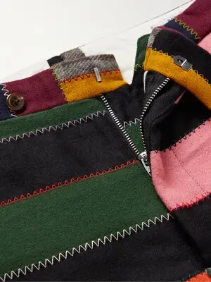 BODE Straight-leg Patchwork Wool-blend Trousers
