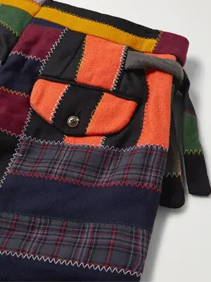 BODE Straight-leg Patchwork Wool-blend Trousers