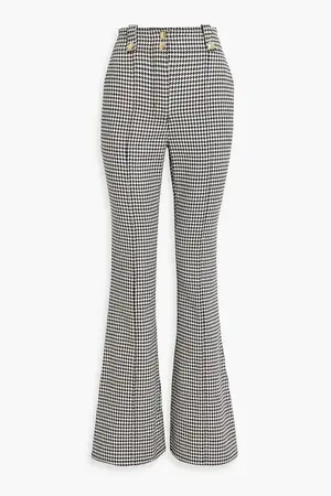 Derek Lam 10 Crosby Houndstooth Cottonblend Tweed Flared Pants - Black