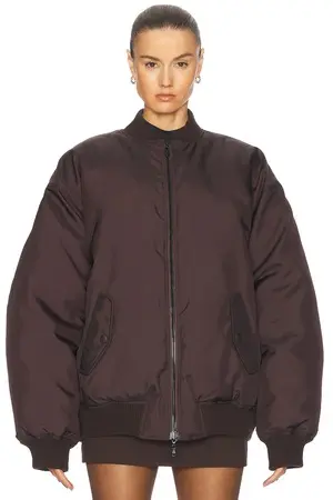 Wardrobe.NYC Reversible Bomber Jacket - Dark Brown