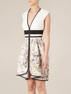 Giambattista Valli Sleeveless Dress With Ruffle Skirt - White