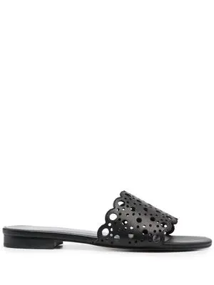 TWINSET Slip-on Flat Sandals - Black