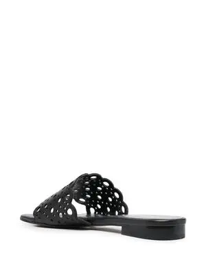 TWINSET Slip-on Flat Sandals - Black