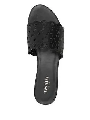 TWINSET Slip-on Flat Sandals - Black