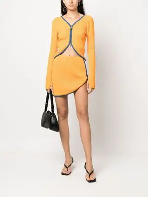 DIESEL® Ribbed-knit Asymmetric Mini Skirt
