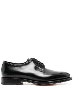 Santoni Polished-leather Derby Shoes