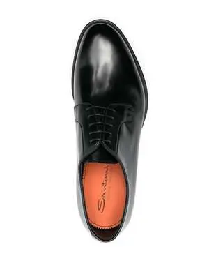 Santoni Polished-leather Derby Shoes