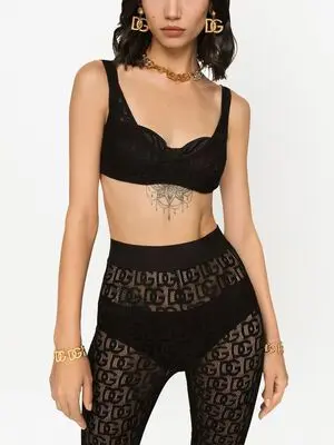 Dolce & Gabbana Dg-logo Jacquard Tulle Bralette