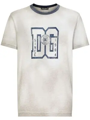 Dolce & Gabbana Logo-print Crew-neck T-shirt - Grey