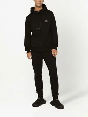 Dolce & Gabbana Hooded Zi-up Sweatshirt - Black