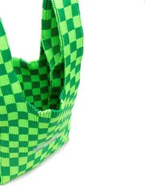 LASTFRAME Ichimatsu Check-pattern Tote Bag