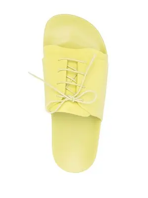 MAISON MARGIELA Lace-up Pool Slides - Green