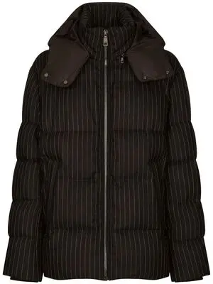 Dolce & Gabbana Pinstriped Puffer Jacket
