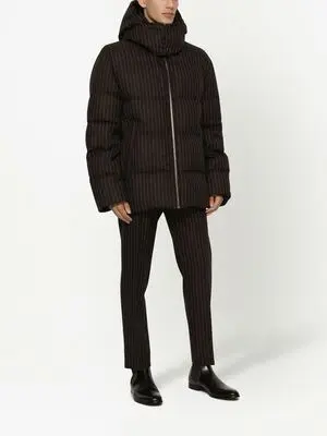 Dolce & Gabbana Pinstriped Puffer Jacket
