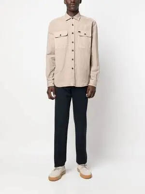 FAY Logo-patch Button-up Shirt