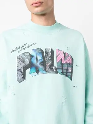 Palm Angels Graphic-print Crew-neck Sweatshirt