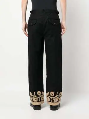 BODE Embroidered Trousers - Black