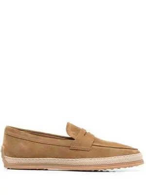 TOD'S Suede Penny-slot Loafers - Brown